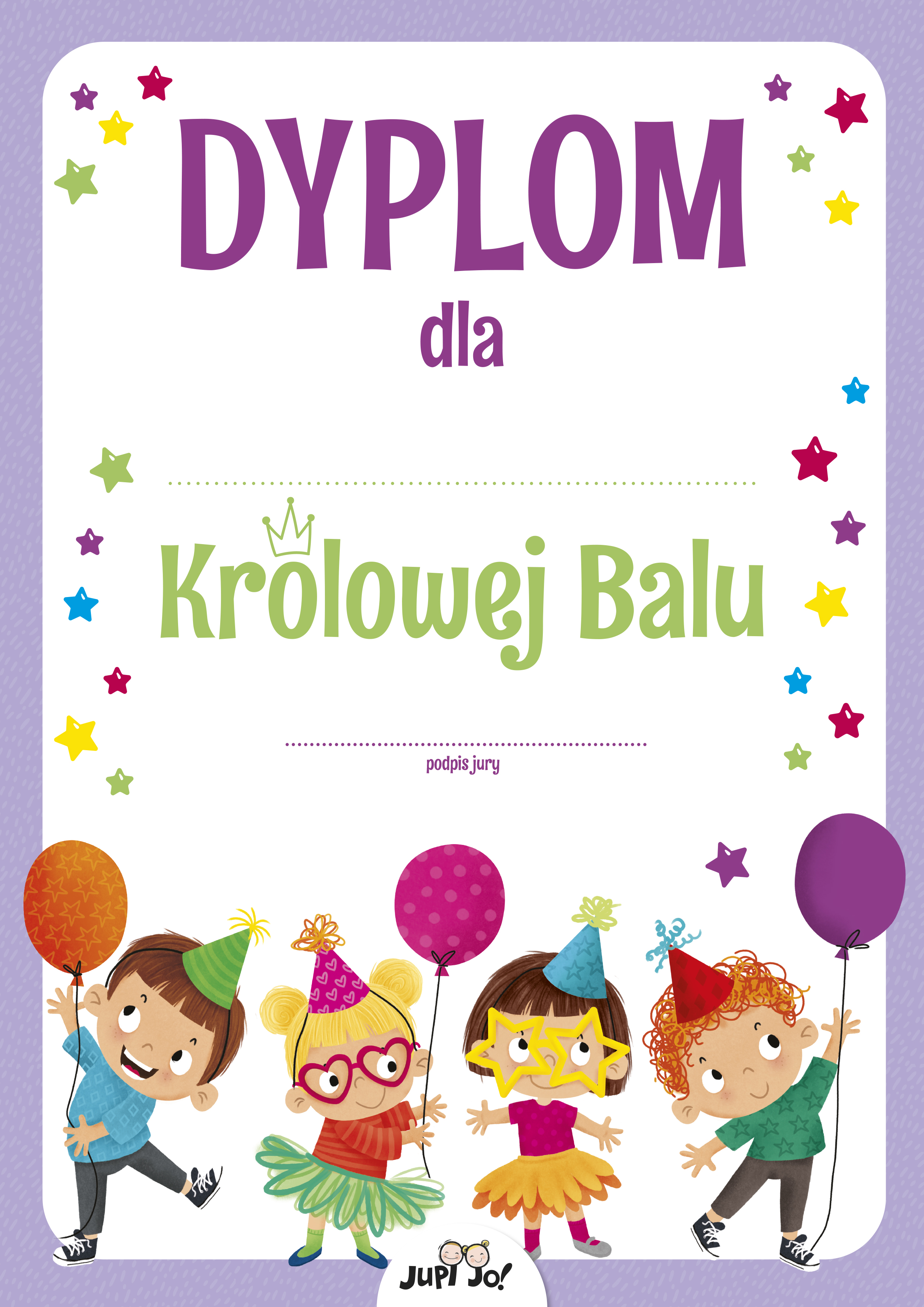 JEDNOŚĆ DLA DZIECI: Dyplom dla królowej balu